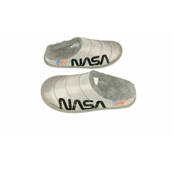 NASA | Shoes | Nasa House Slippers Space Ozone Gray Mens Memory Foam ...